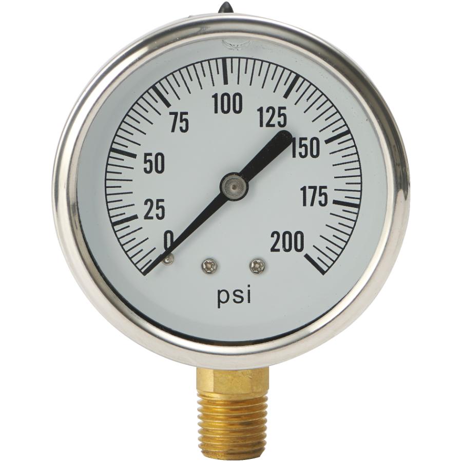 Home Plumber: 1/4" Bottom Mount Oil Filled Pressure Gauge :: Brantford ...